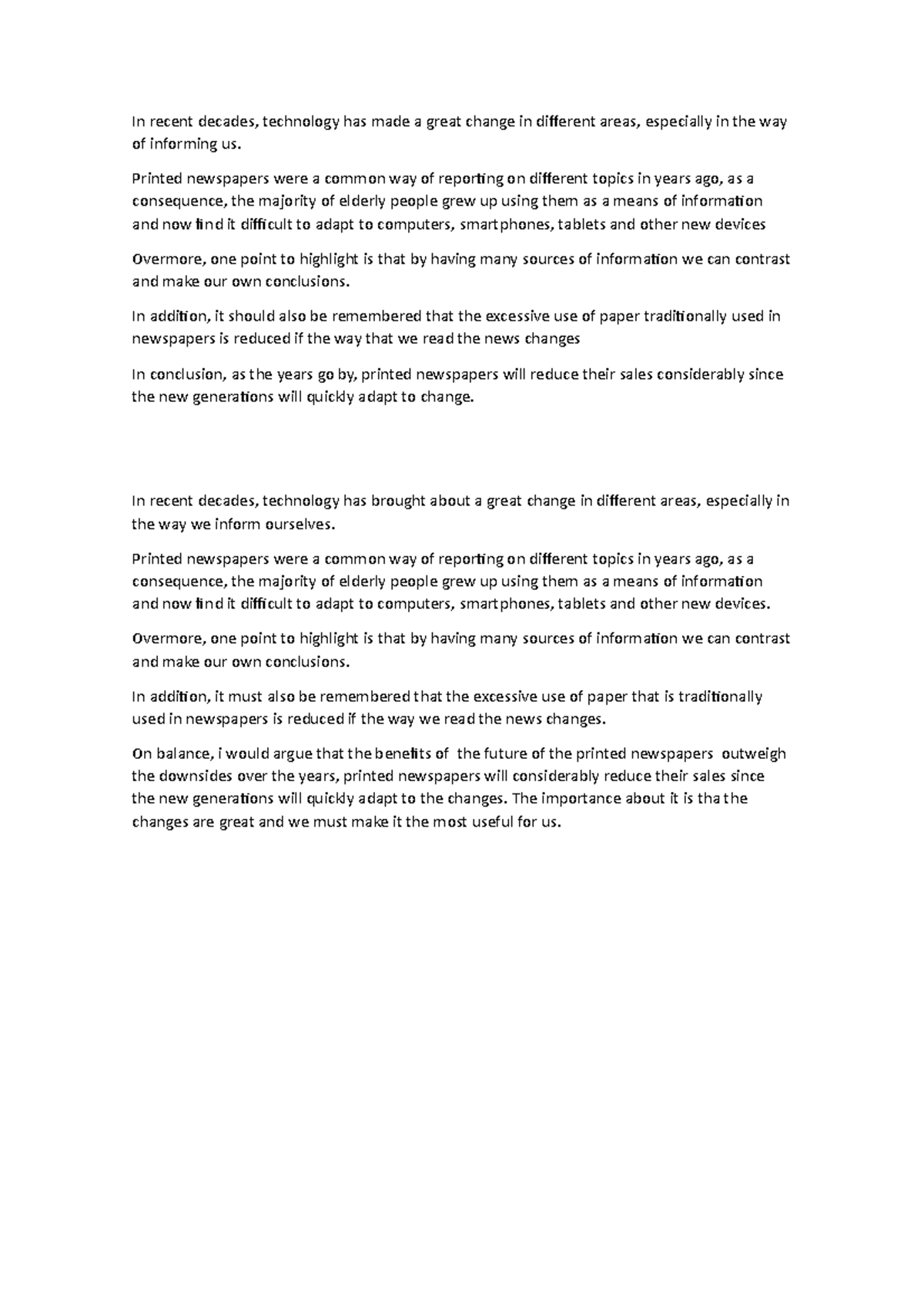 In recent years - cda cda ccad acca - In recent decades, technology has ...