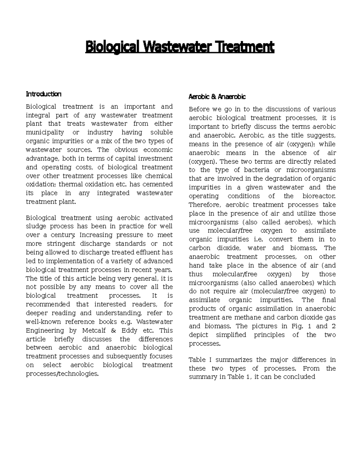 Biological Wastewater Treatment - B iological W astewater T reatment ...