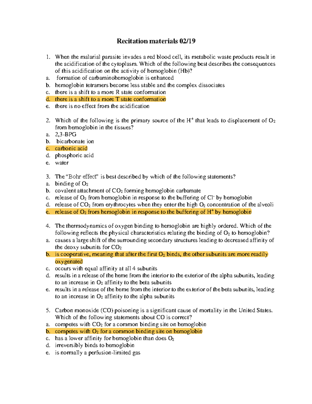 43325843 - Recitation materials 02 / 19 When the malarial parasite ...