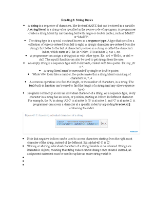 Reading 5 - Homework Notes - Reading 5: Loops A loop is a program ...