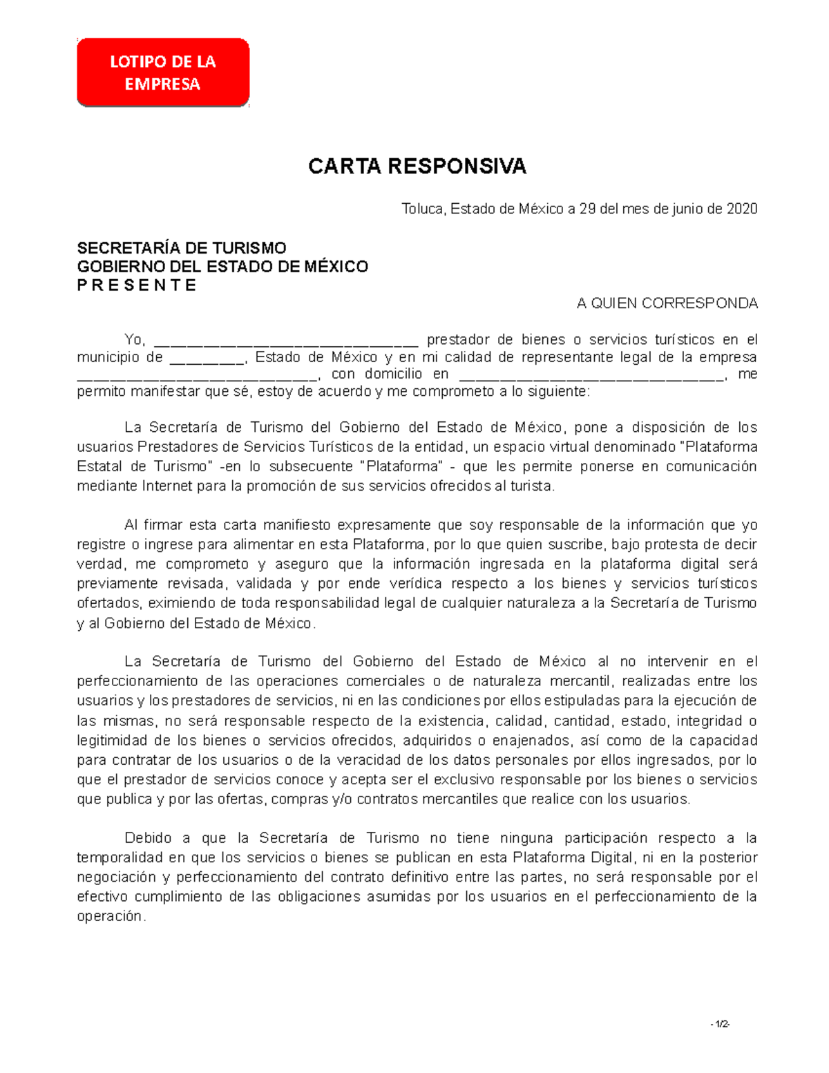 Carta Responsiva - simon - CARTA RESPONSIVA Toluca, Estado de México a ...