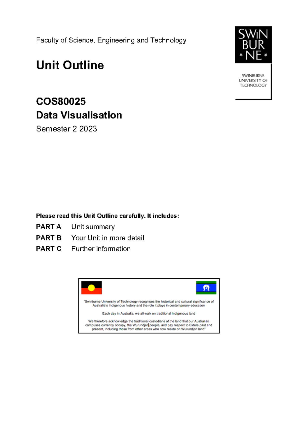 COS80025 Unit Outline Sem 2 2023 - Faculty of Science, Engineering and ...