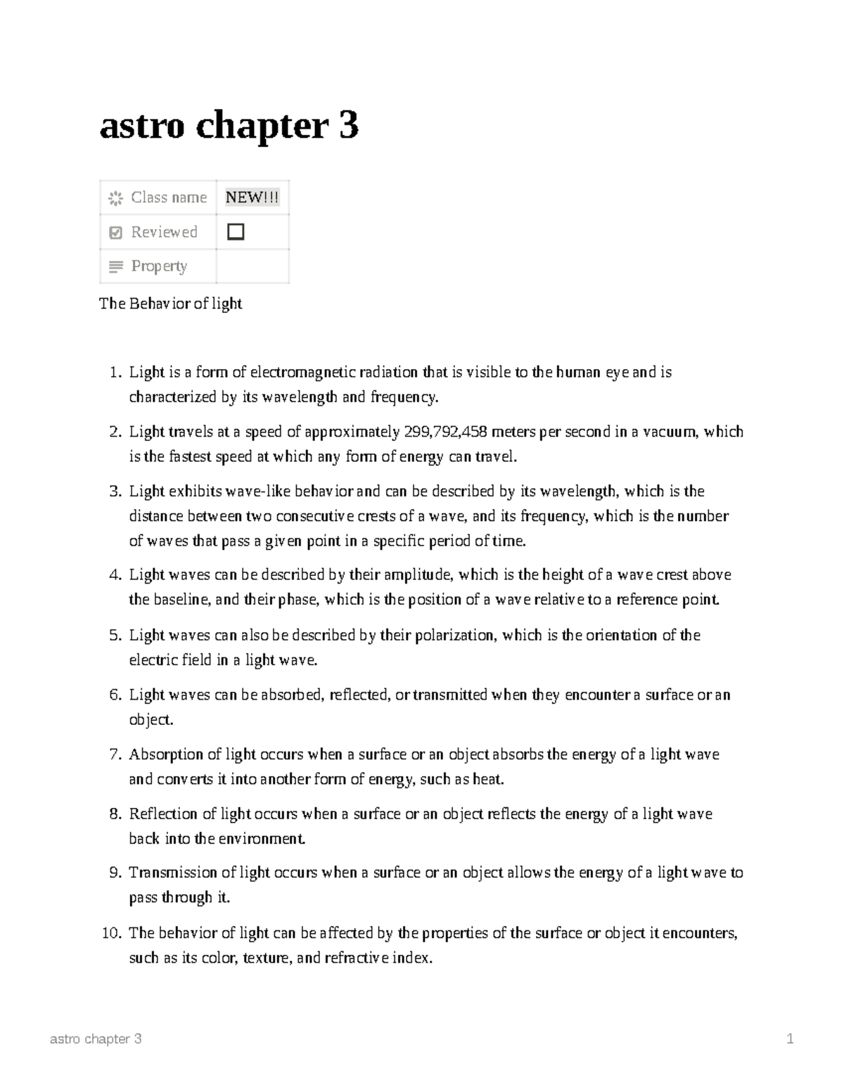 Astro chapter 3 - astro chapter 3 Class name NEW!!! Reviewed Property ...