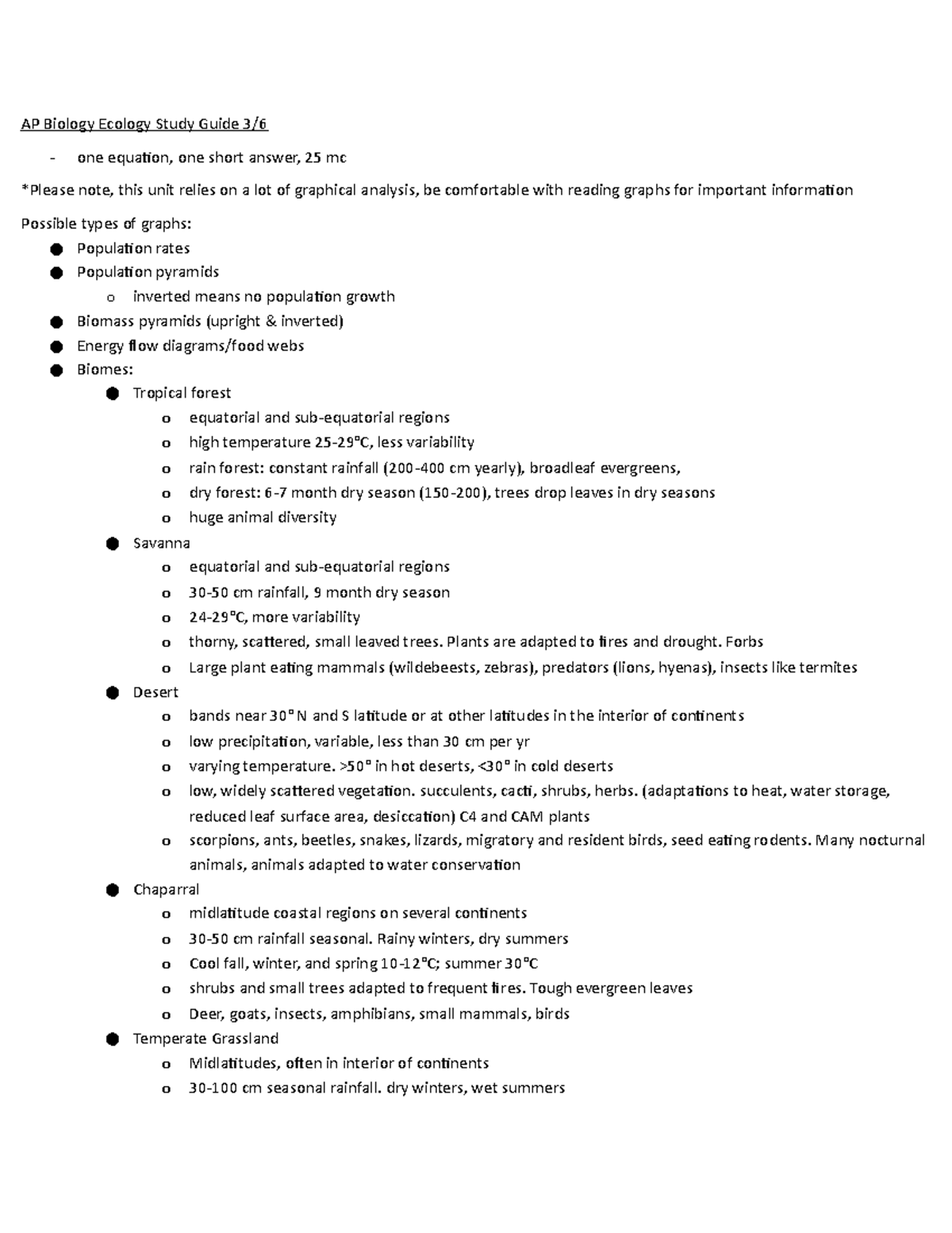 AP Biology Ecology Study Guide 2018 - Plants are adapted to fires and ...