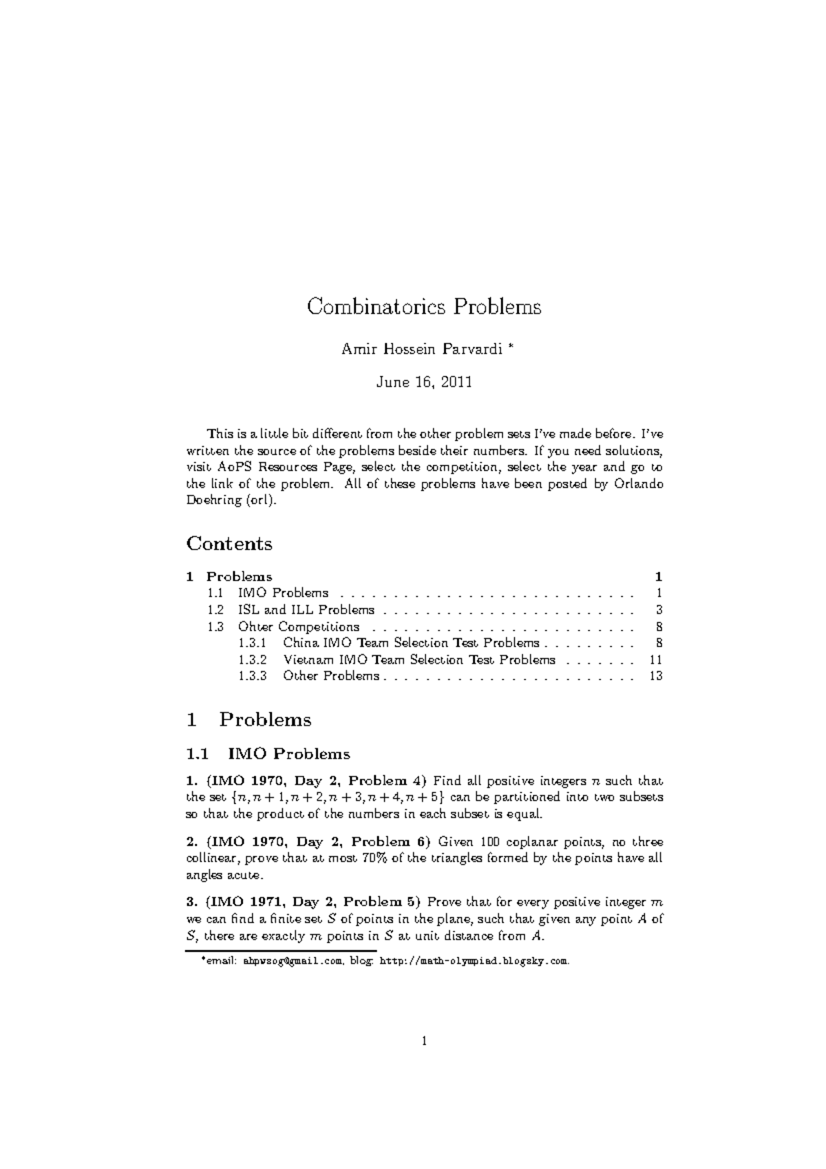 100 Combinatorics Problems With Solution - Combinatorics Problems Amir ...
