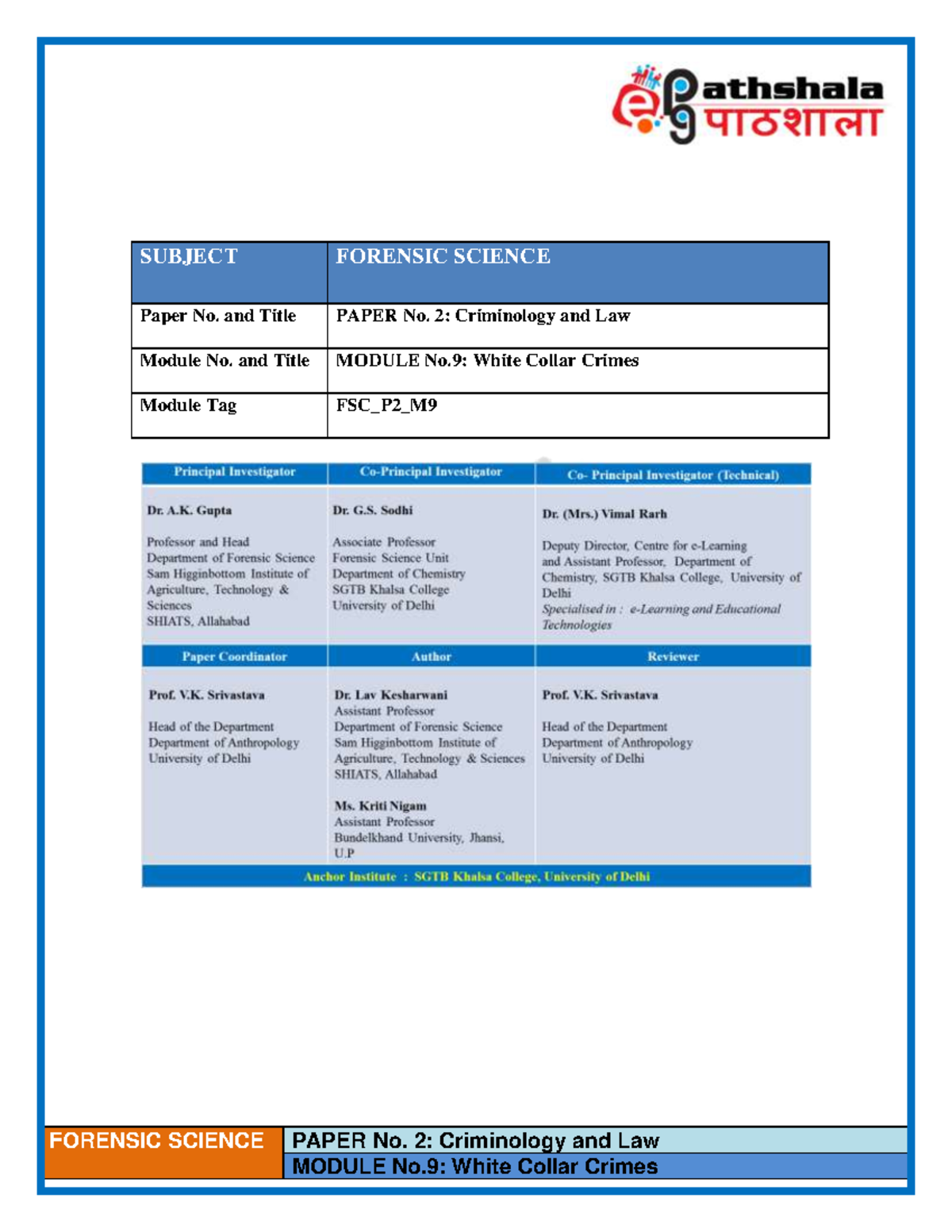 1453176351 FSC P2 M9 e-text - FORENSIC SCIENCE PAPER No. 2: Criminology ...