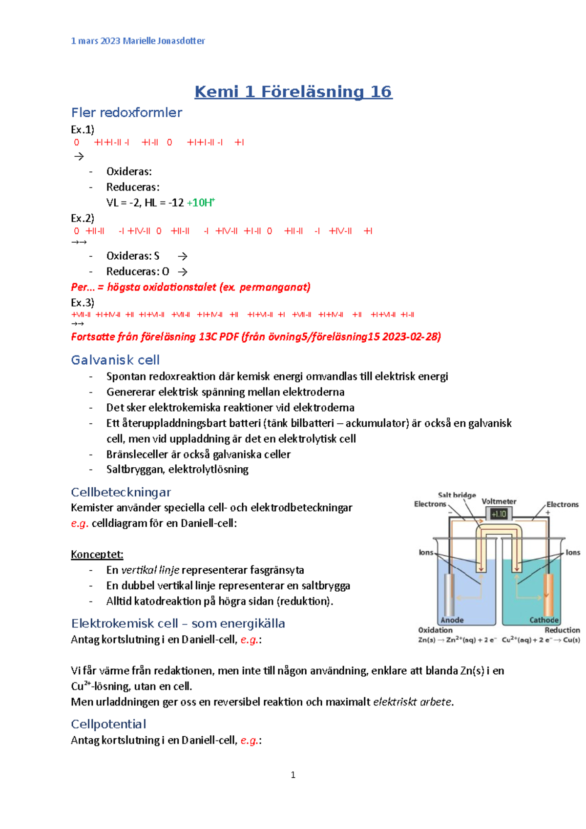 Kemi1-föreläsning 16-01032023 - 1 mars 2023 Marielle Jonasdotter Kemi 1 Föreläsning 16 Fler ...