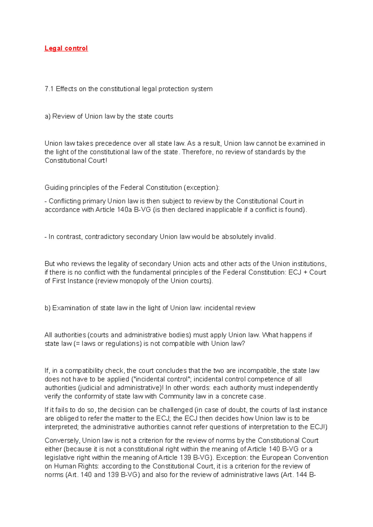 Legal control 7 - Constitutional Law Chapter 10 - Legal control 7 ...