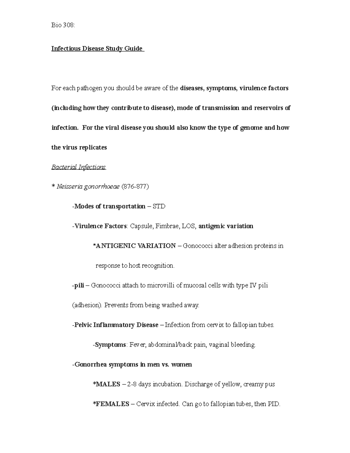 3. Infectious Disease Study Guide - Infectious Disease Study Guide For ...