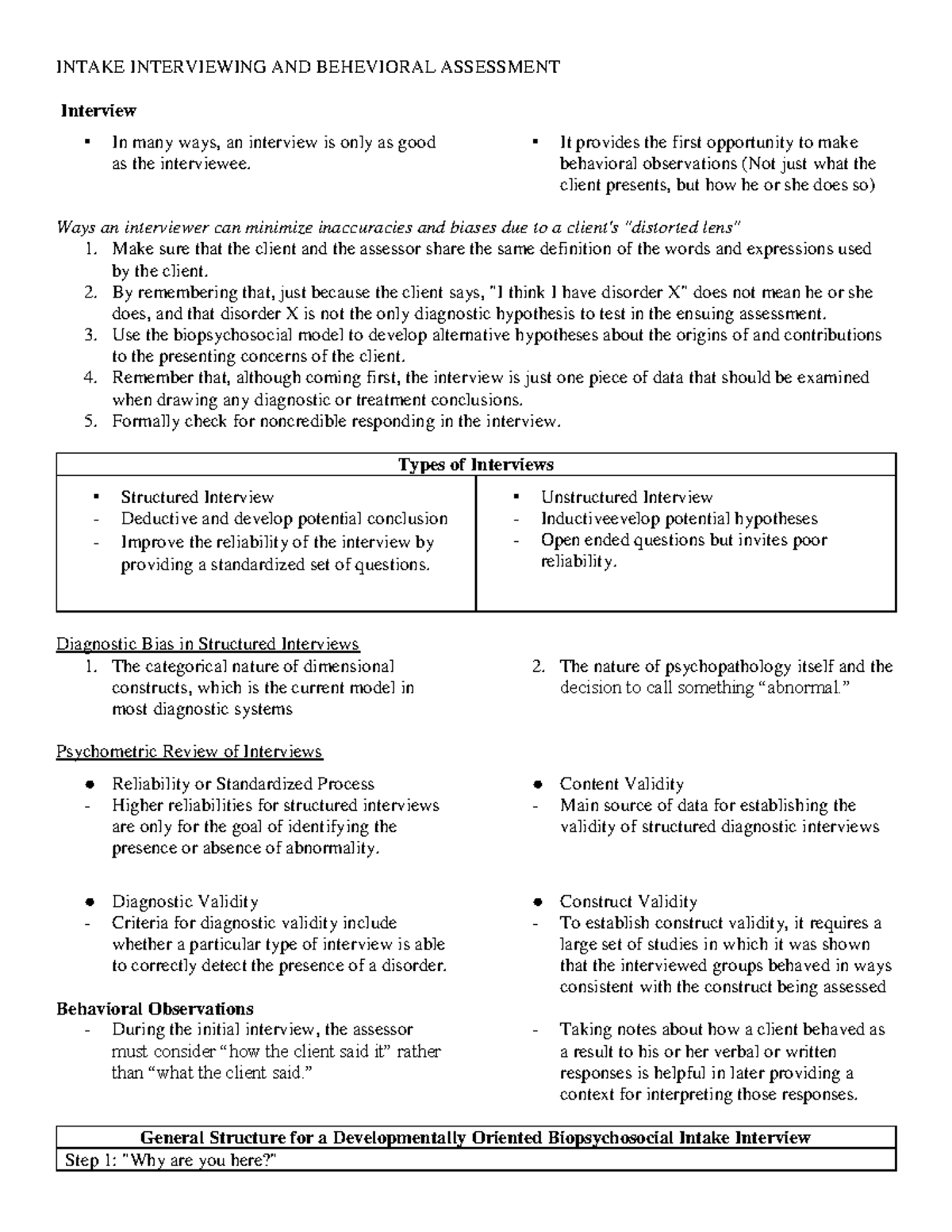 ASES Midterm Reviewer 1 - INTAKE INTERVIEWING AND BEHEVIORAL ASSESSMENT ...