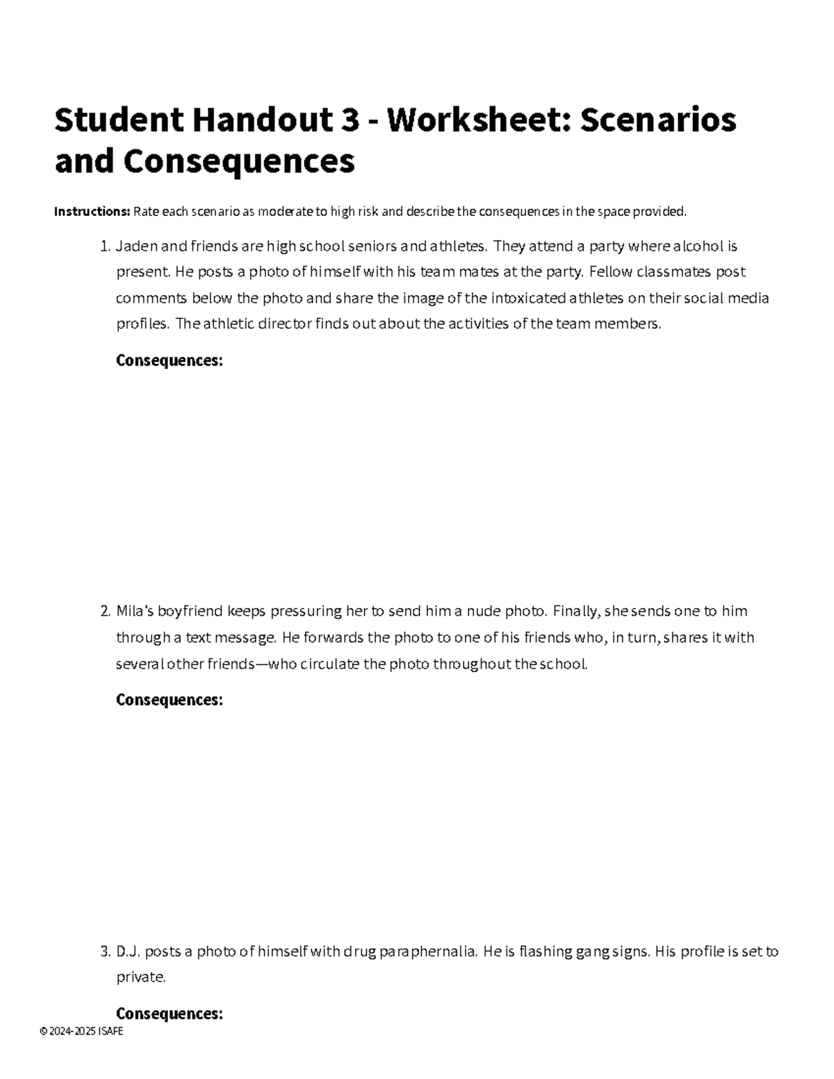 fine orint: schumer box - Student Handout 3 - Worksheet: Scenarios and ...