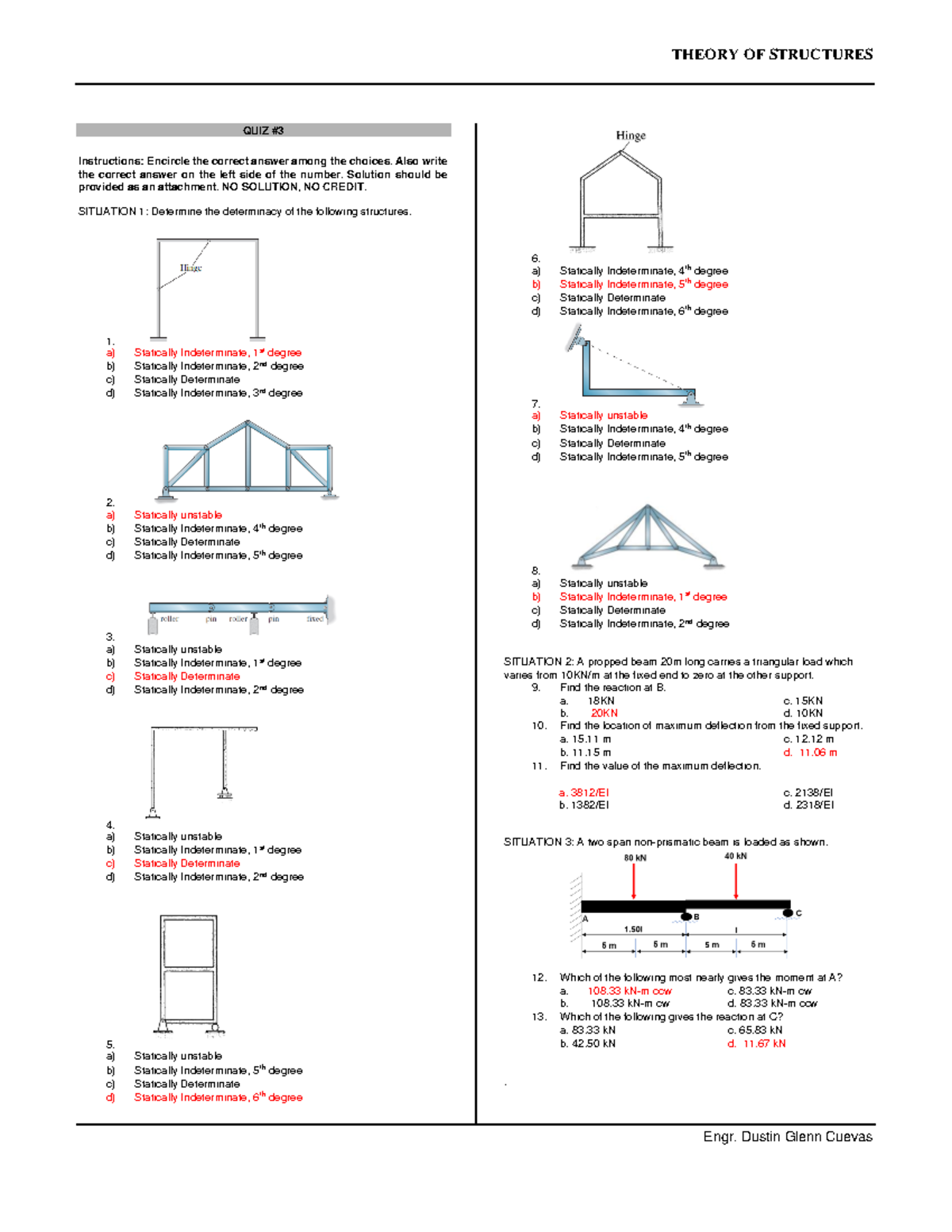 Sample-Quiz-2 Theory-of-Structures-1 - THEORY OF STRUCTURES Engr ...