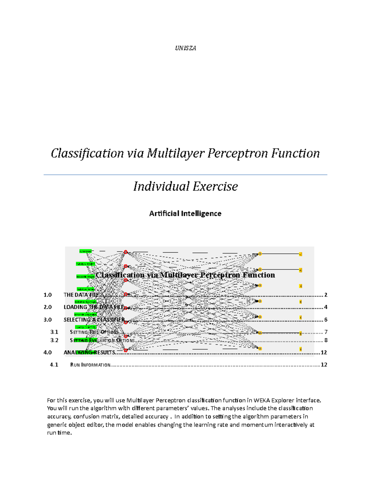Lab Classification Multilayer Perceptron AI - UNISZA Classification via ...