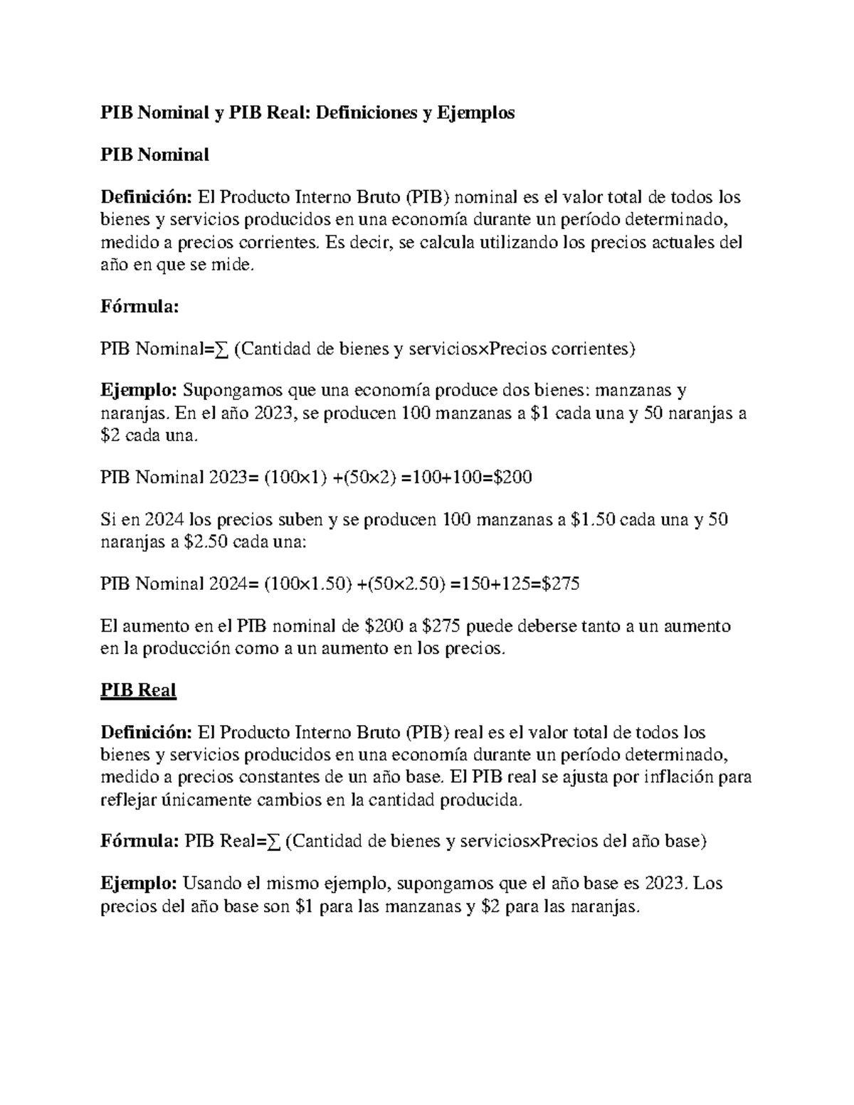 13 Pib Nominal y real - .... - PIB Nominal y PIB Real: Definiciones y ...