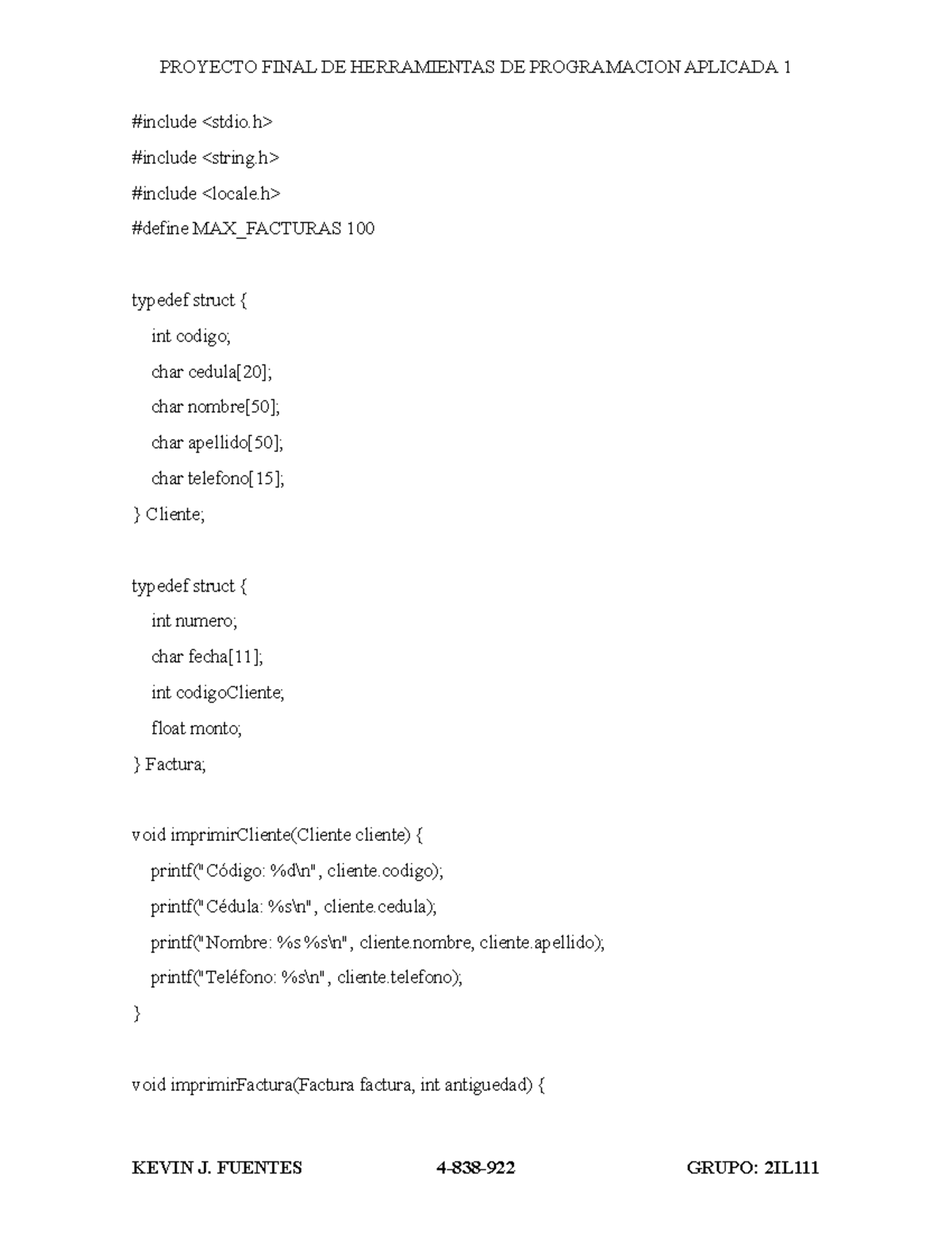 Proyecto final de Herr. de prog. aplicada 1 - #include #include - Studocu