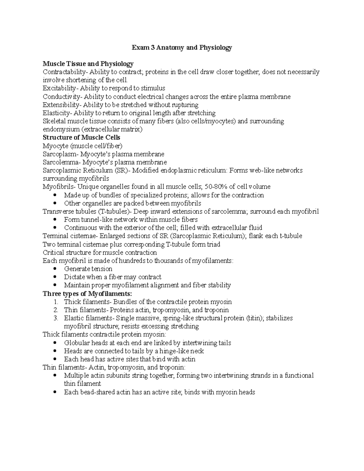 Exam 3 Anatomy and Physiology - BY 263 - Jacksonville State - Studocu