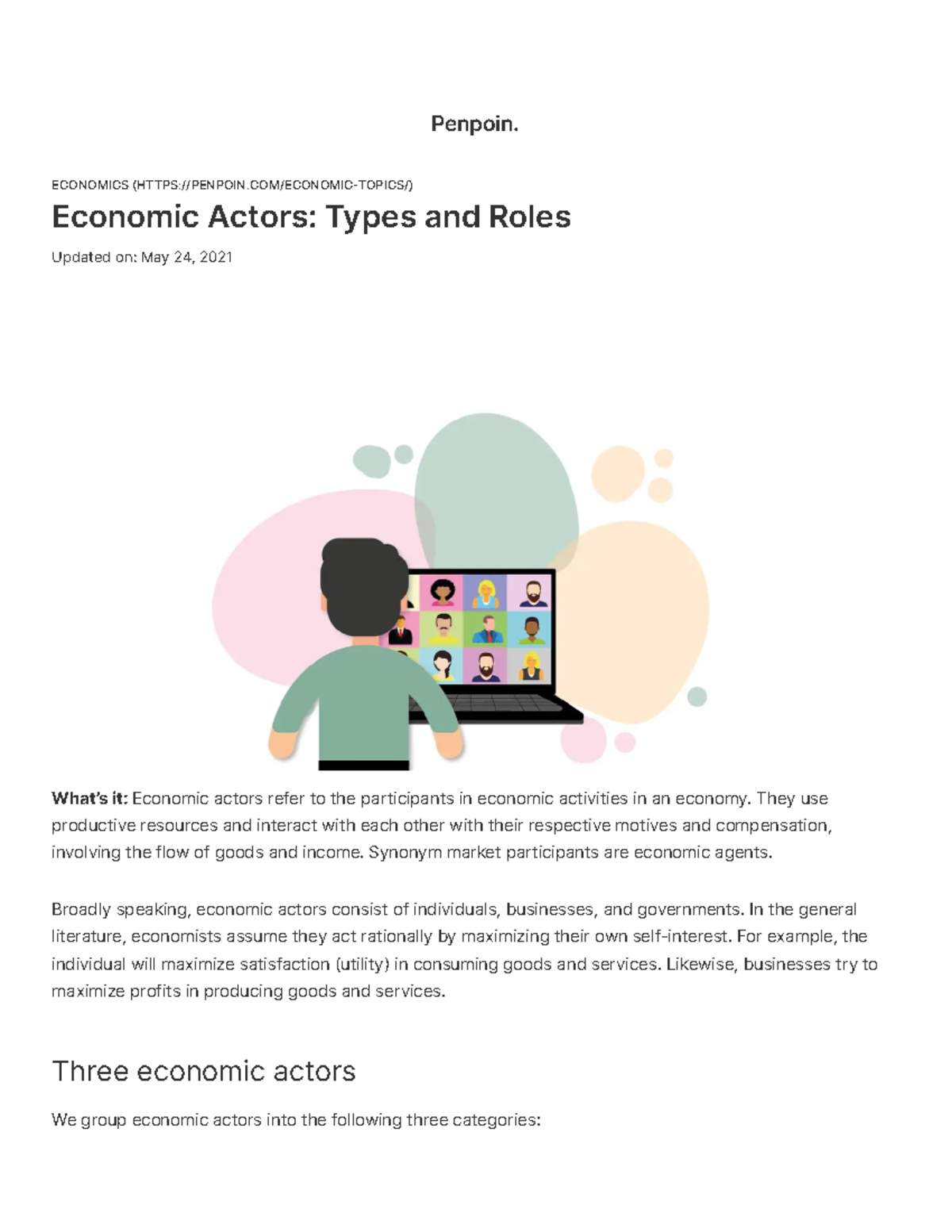 TEI Economic Actors Types and Roles 2021 - Penpoin. ECONOMICS (HTTPS ...