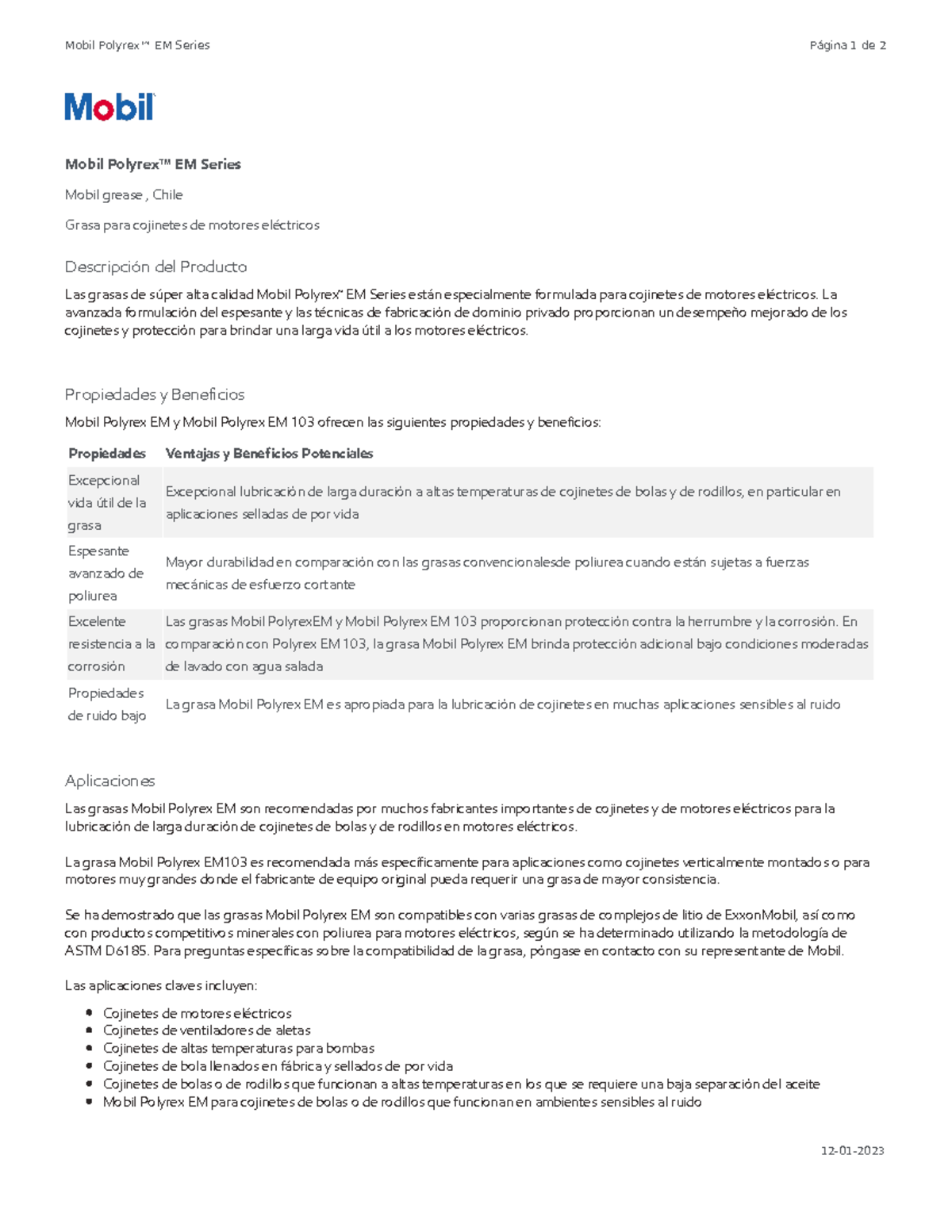 Mobil Polyrex™ EM Series - La avanzada formulación del espesante y las ...