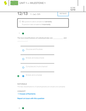 Unit 4 - Milestone 4 - Intro To Nutrition (Unit 4-Milestone 4) Which ...