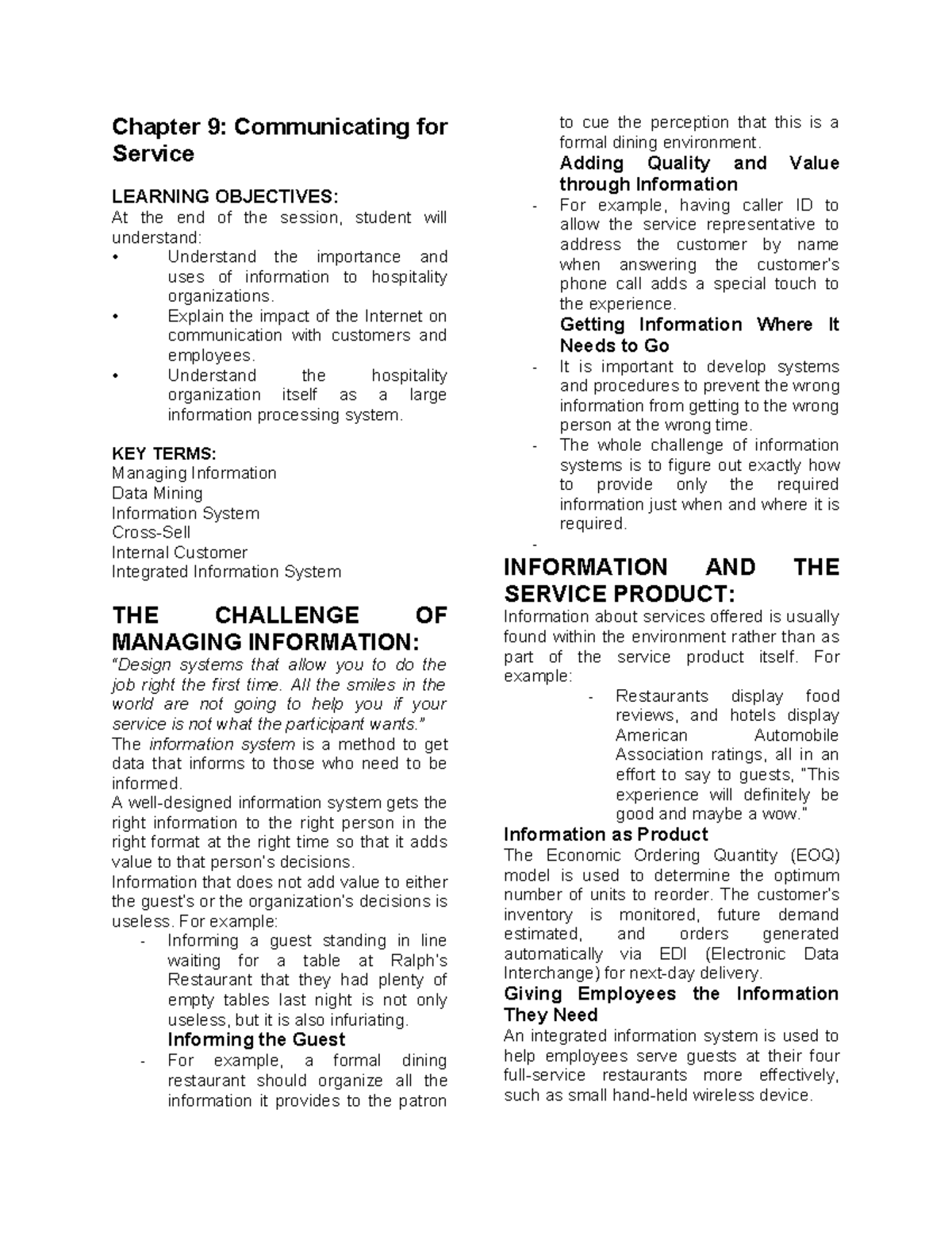 Chapter-9 - This is a lecture note. - Chapter 9: Communicating for ...