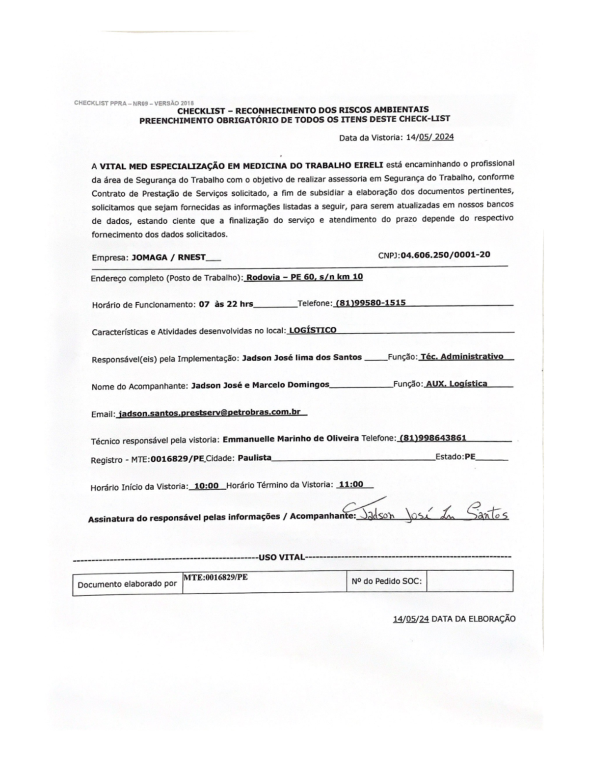 Checklist PPRA - NR09 - VersãO 2018 - Engenharia Civil - Studocu