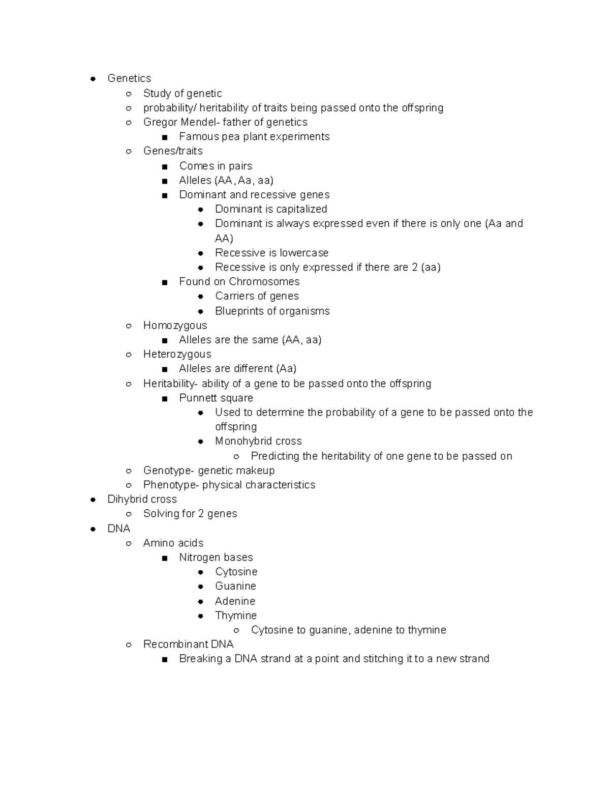Chapter 19 - Genetics Study of genetic probability/ heritability of ...