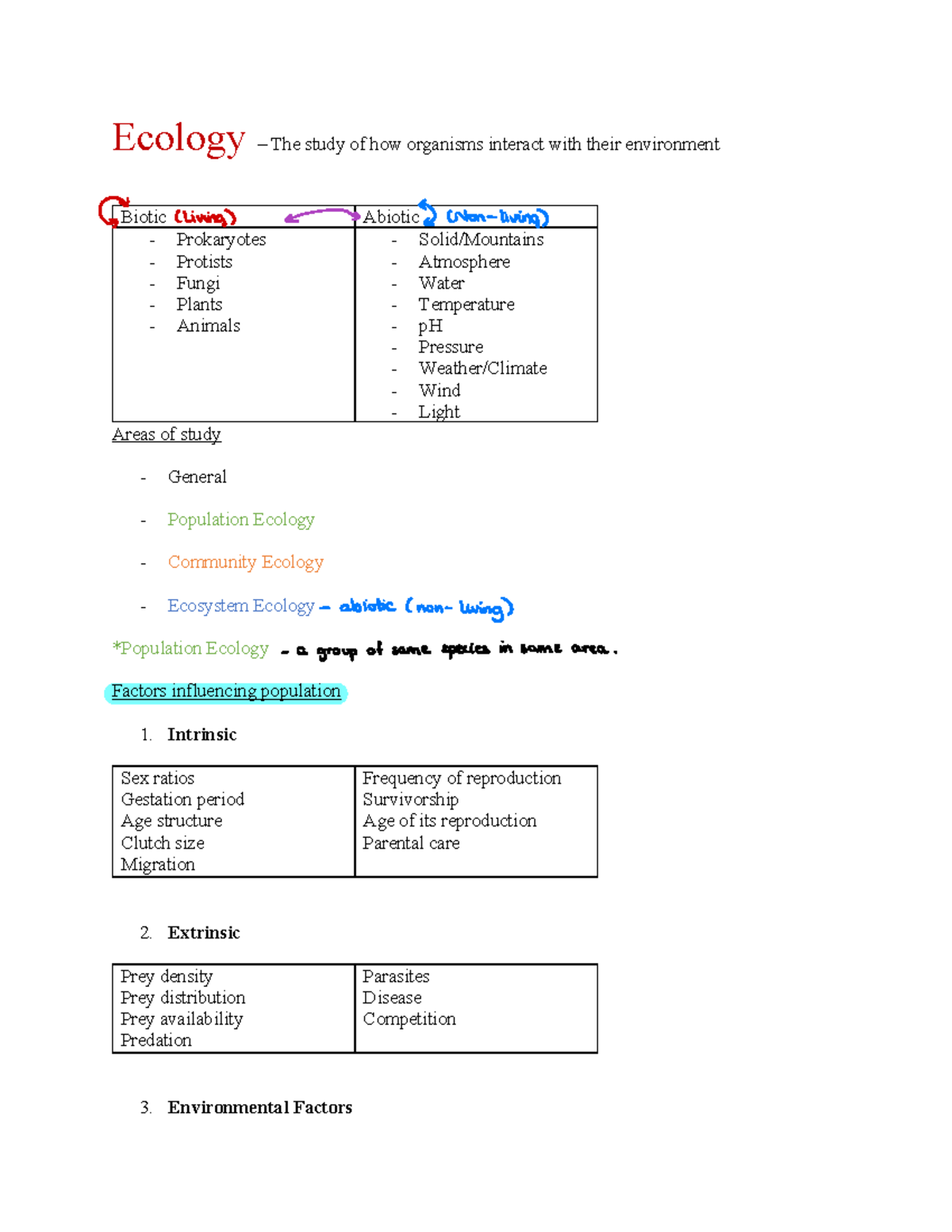Biol 231 Population Ecology - Ecology The study of how organisms ...