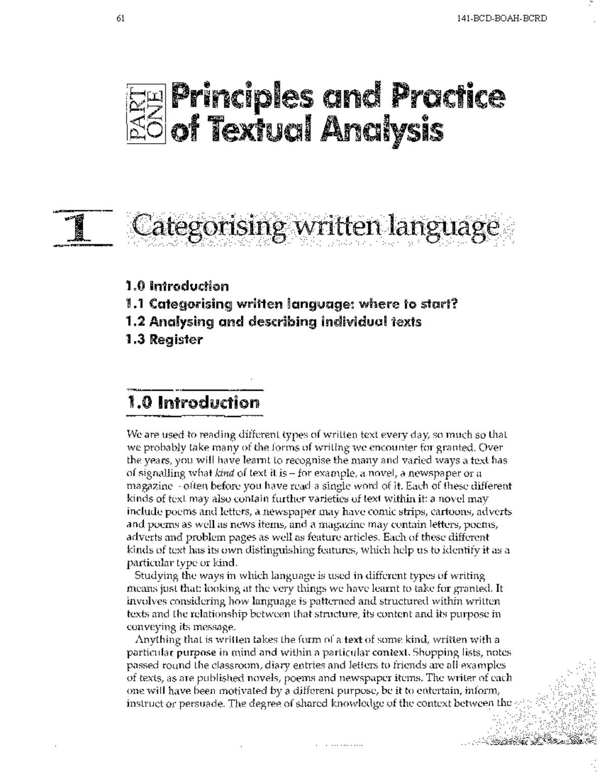 Principles and Practice of Textual Analysis, Categorising Written ...