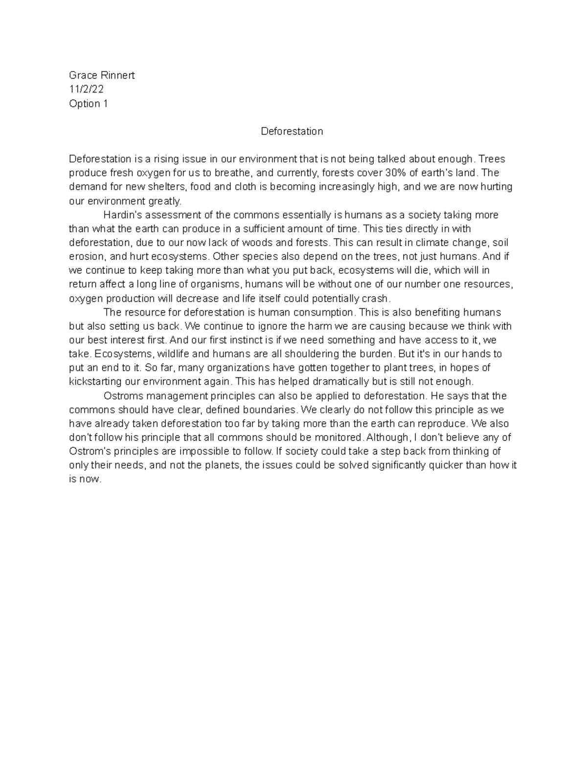 Untitled document - Professor Adam Regula - Grace Rinnert 11/2/ Option ...