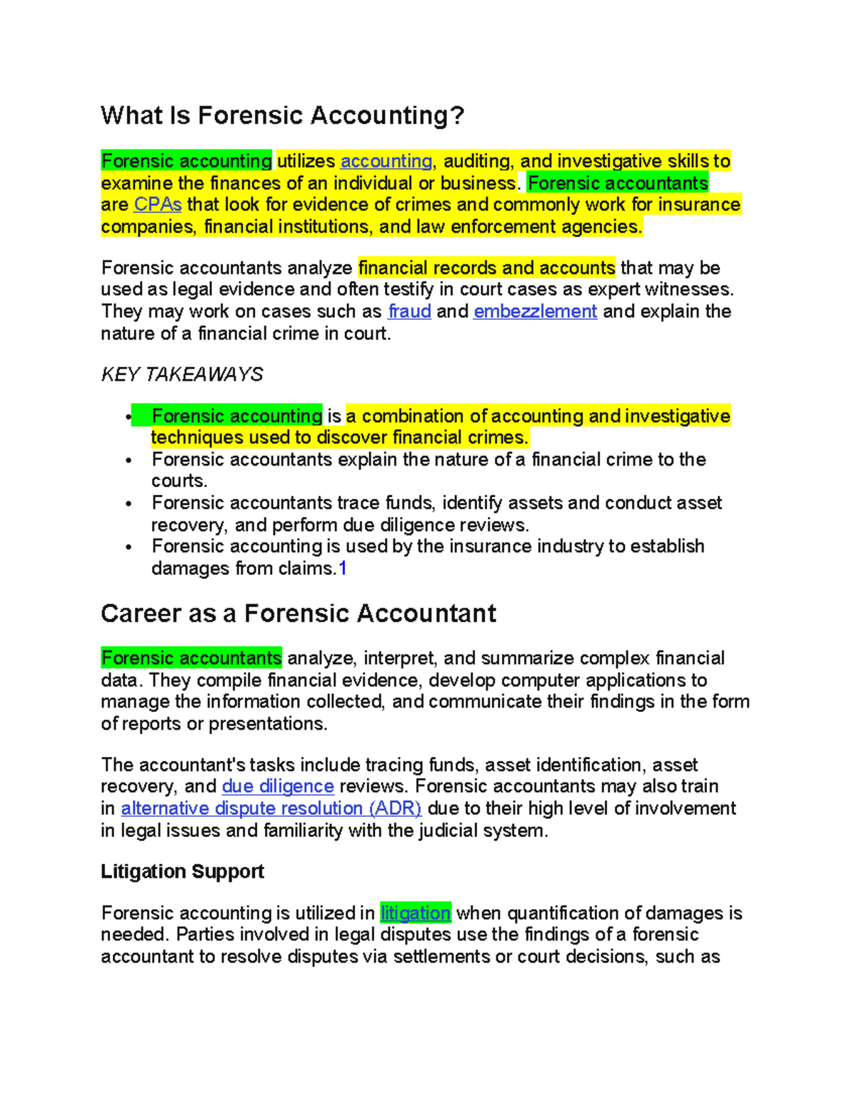 Forensic Accounting - What Is Forensic Accounting? Forensic accounting ...