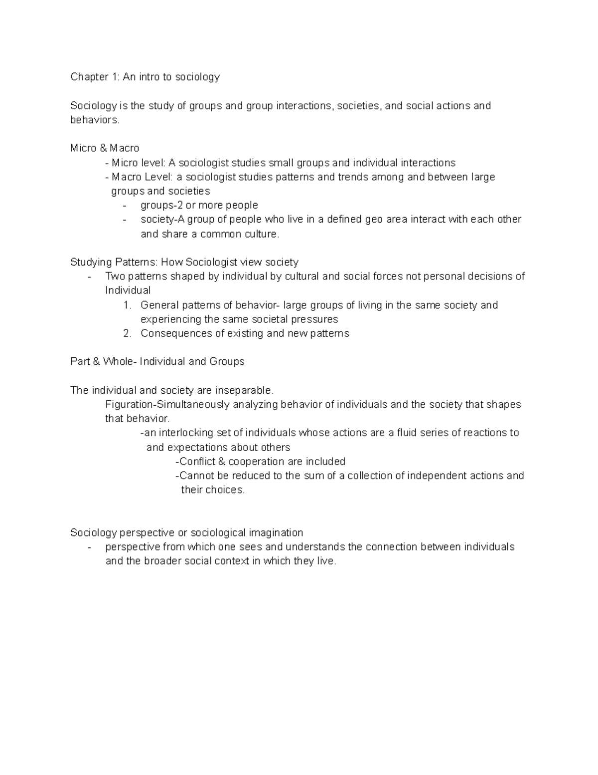 Intro Sociology Professor Janet Armitage - Chapter 1: An intro to ...