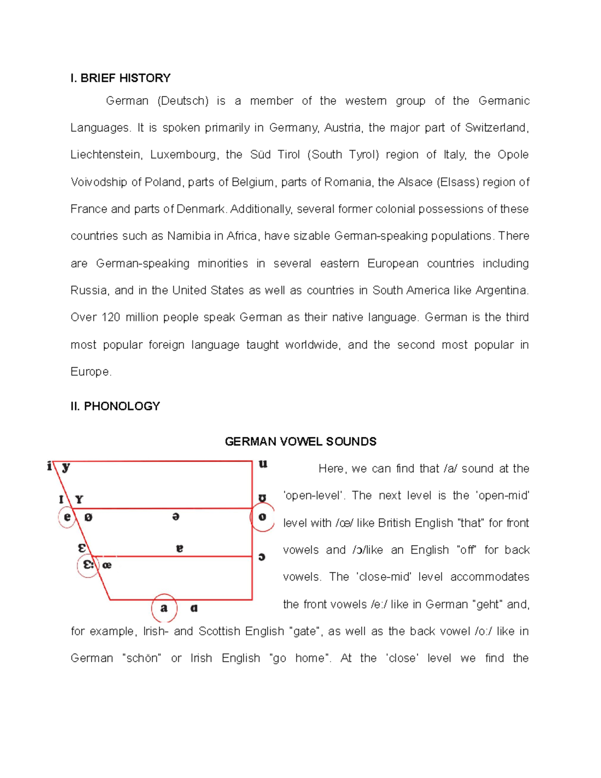 The German Language (written report) - I. BRIEF HISTORY German (Deutsch ...