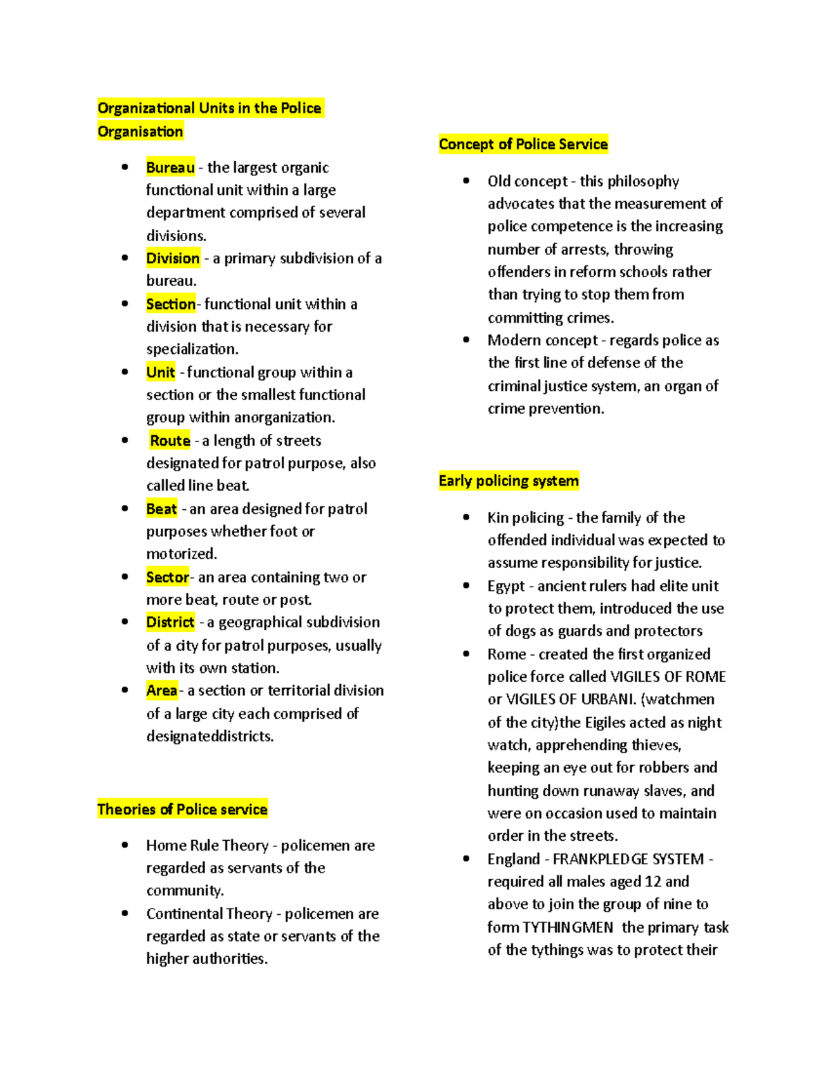Police- Patrol - Organizational Units in the Police Organisation Bureau ...
