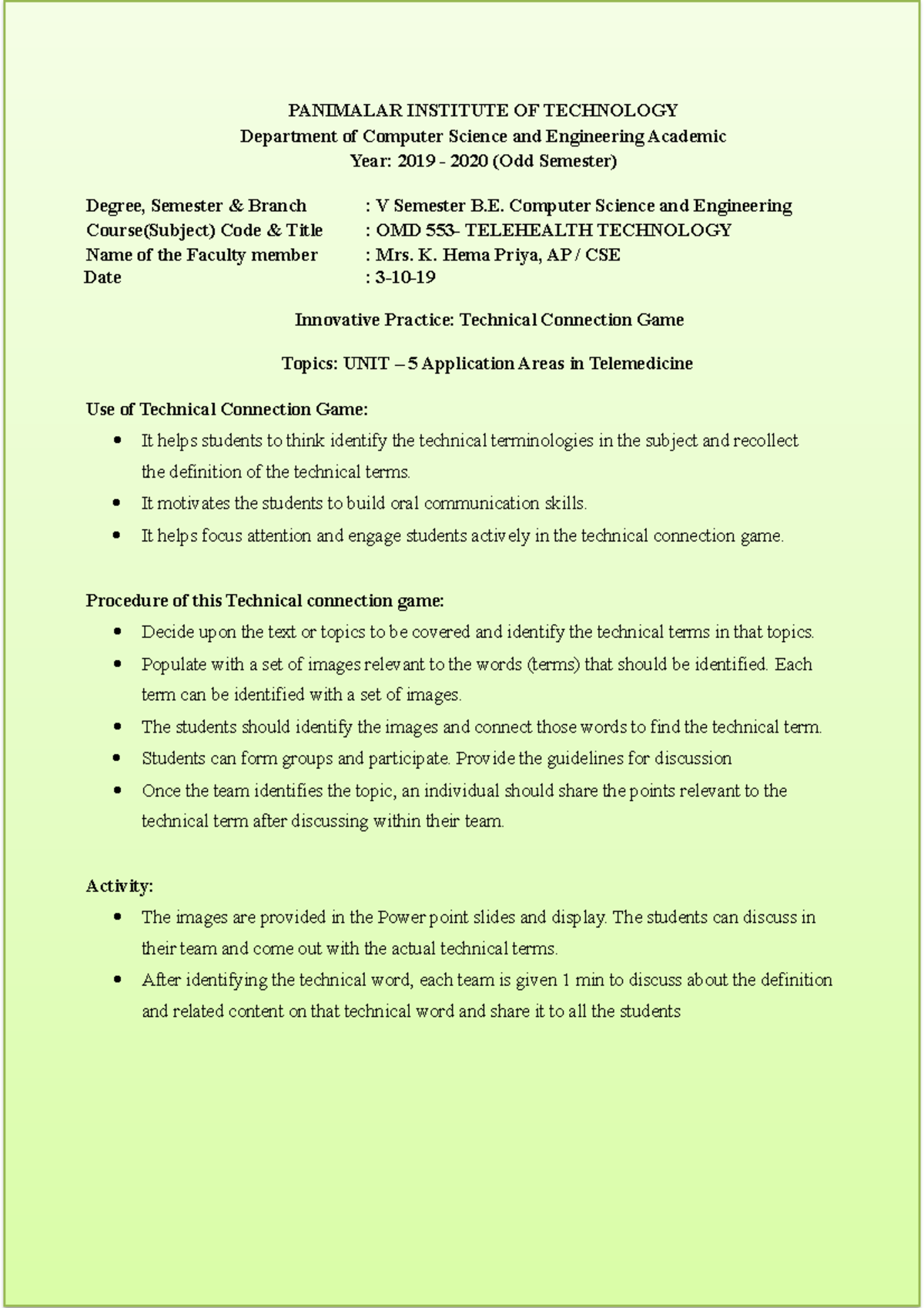 UNIT-5 - Connection new-converted - PANIMALAR INSTITUTE OF TECHNOLOGY ...