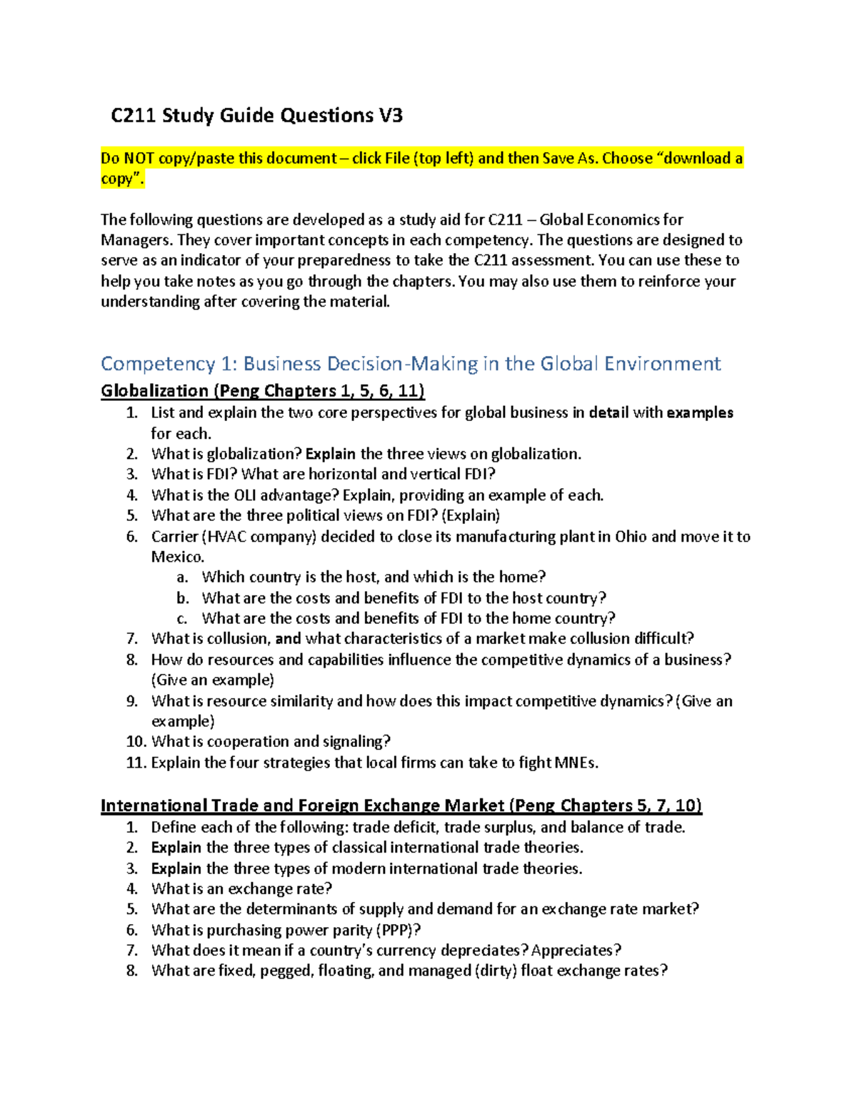 C211 study guide template - C211 Study Guide Questions V Do NOT copy ...