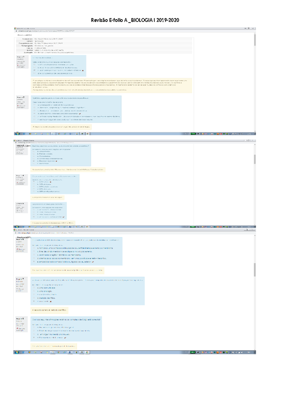 Revisão E-folio A Biologia I 2019-2020 - Revisão _BIOLOGIA Google Chrome o a x PlataformAbERTA ...