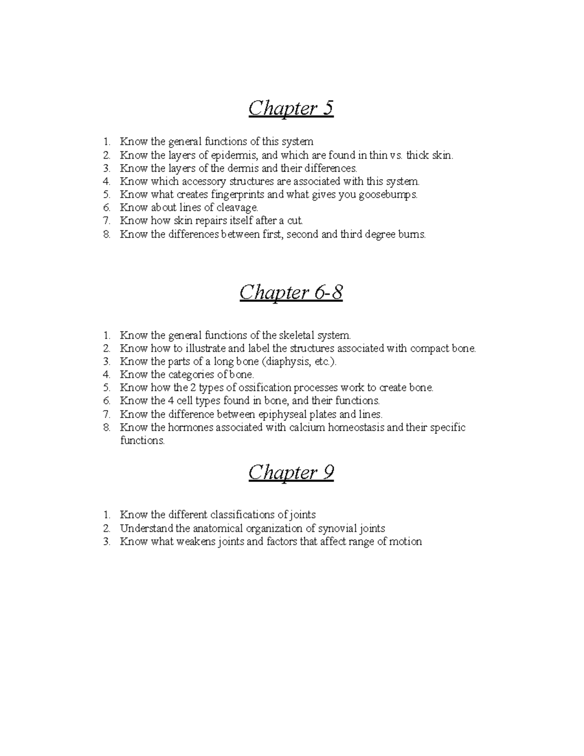 Second exam review - Chapter 5 Know the general functions of this ...