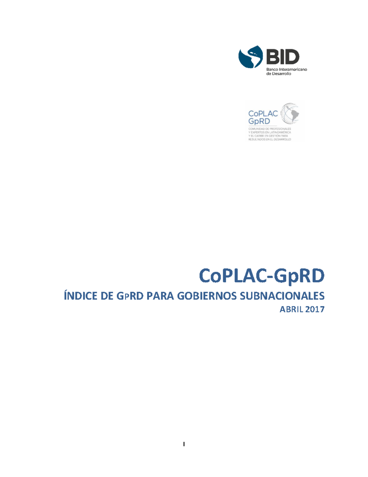 Índice de Gp RD para gobiernos subnacionales 2017 - Índice de GpRD para ...