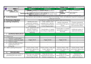 TLE 9 Cookery WEEK 3 - DLL - Republic of the Philippines Department of ...