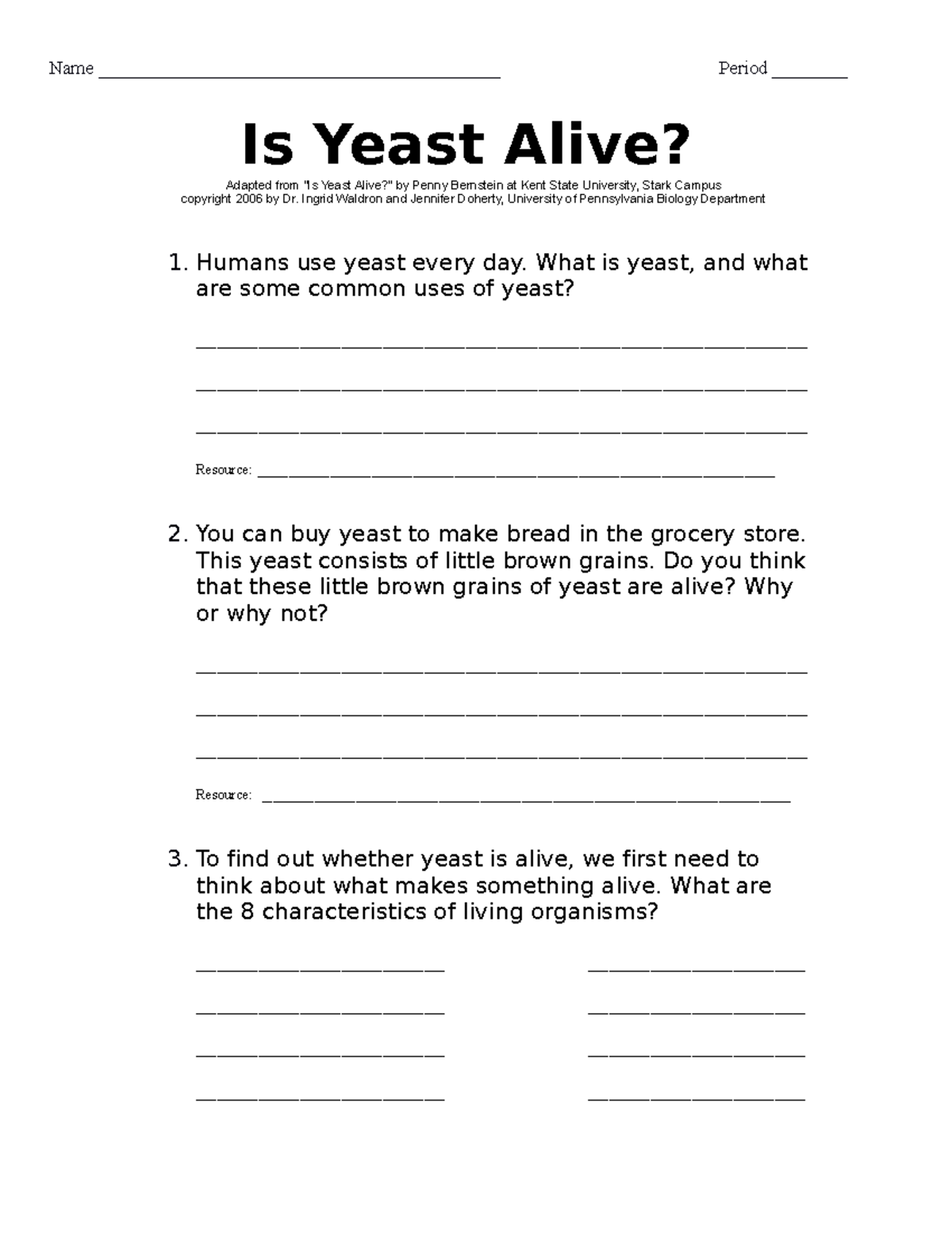 Is Yeast Alive? - Name ...