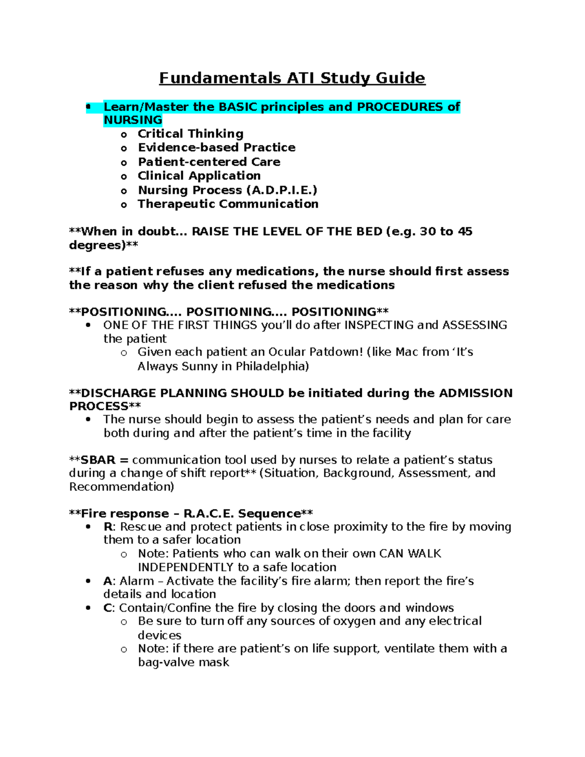 Fundamental review with practice questions.. must know - Fundamentals ...