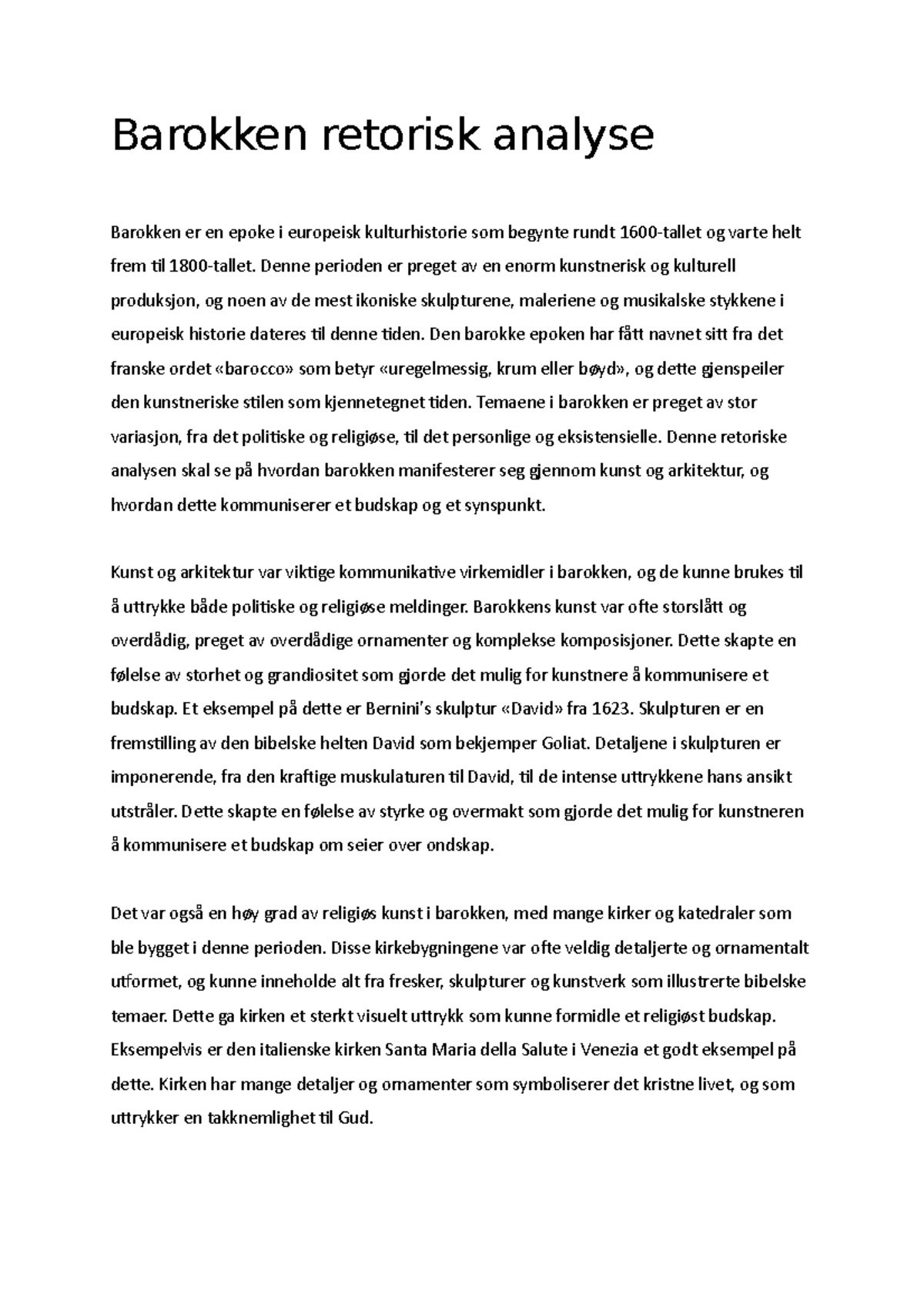 Barokken retorisk - Denne perioden er preget av en enorm kunstnerisk og ...