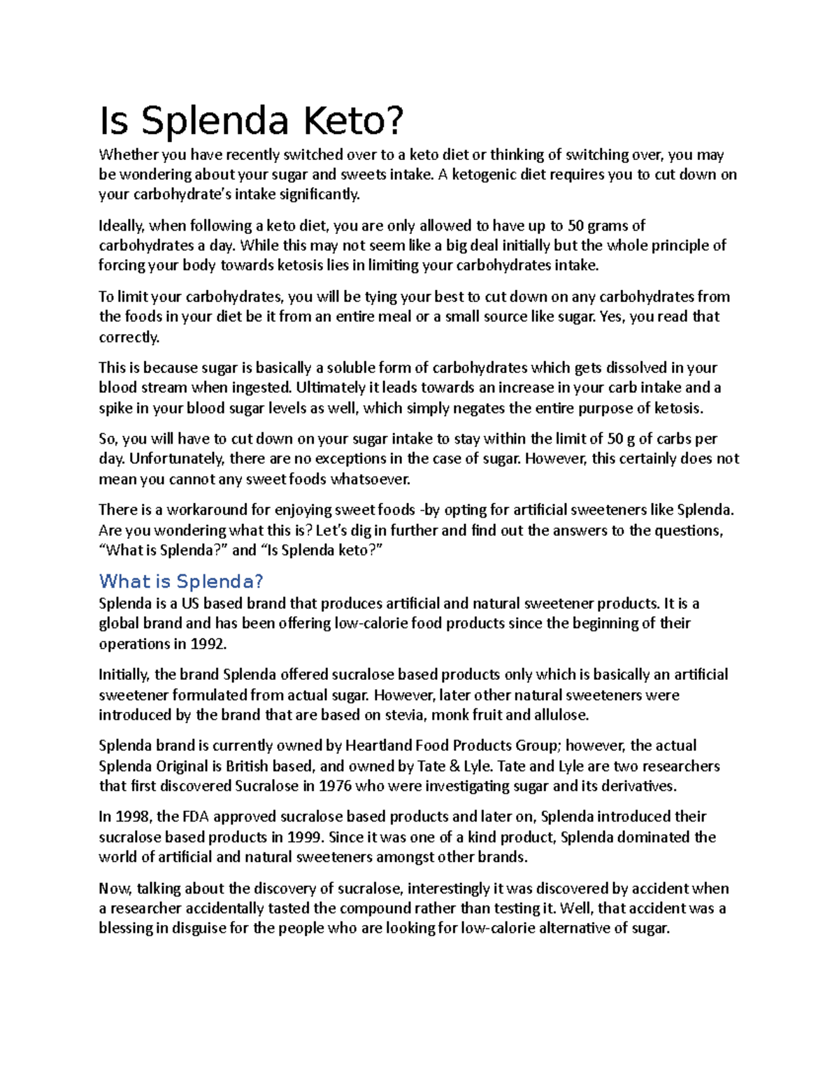 Babar Ali Khan - Is Splenda Keto 2159 1 - Is Splenda Keto? Whether you ...