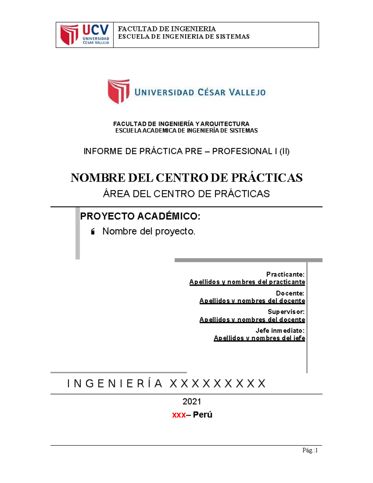 Esquema del informe - PPP2 - UCV - Studocu