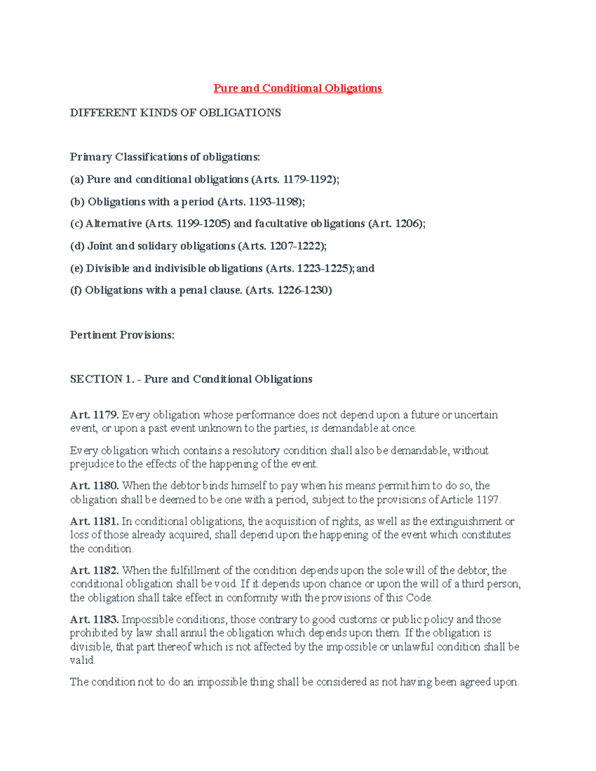 Module 2 - Not much needed. - Pure and Conditional Obligations ...