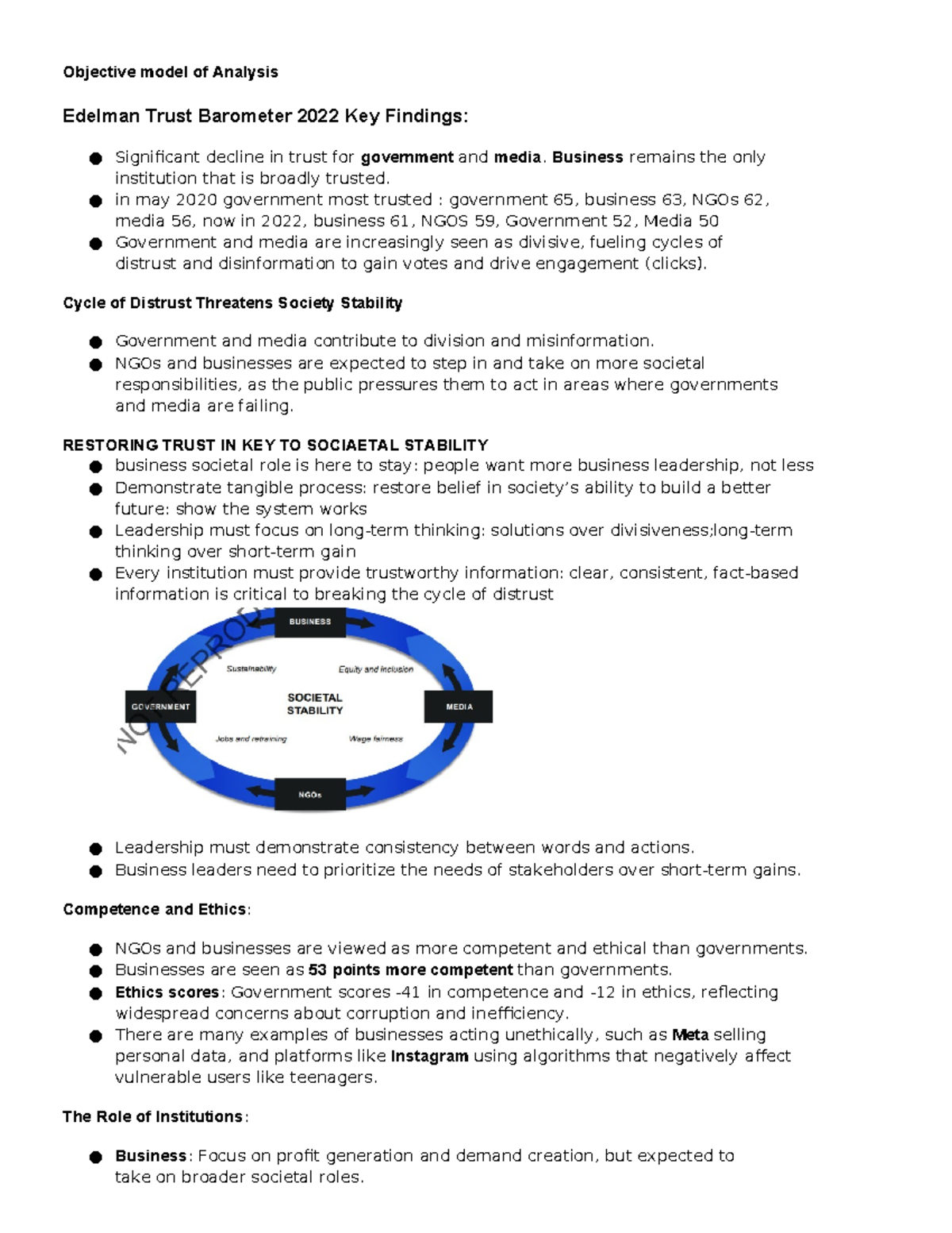 Ethics Summary - ersydtfygvubhinlkm - Objective model of Analysis ...