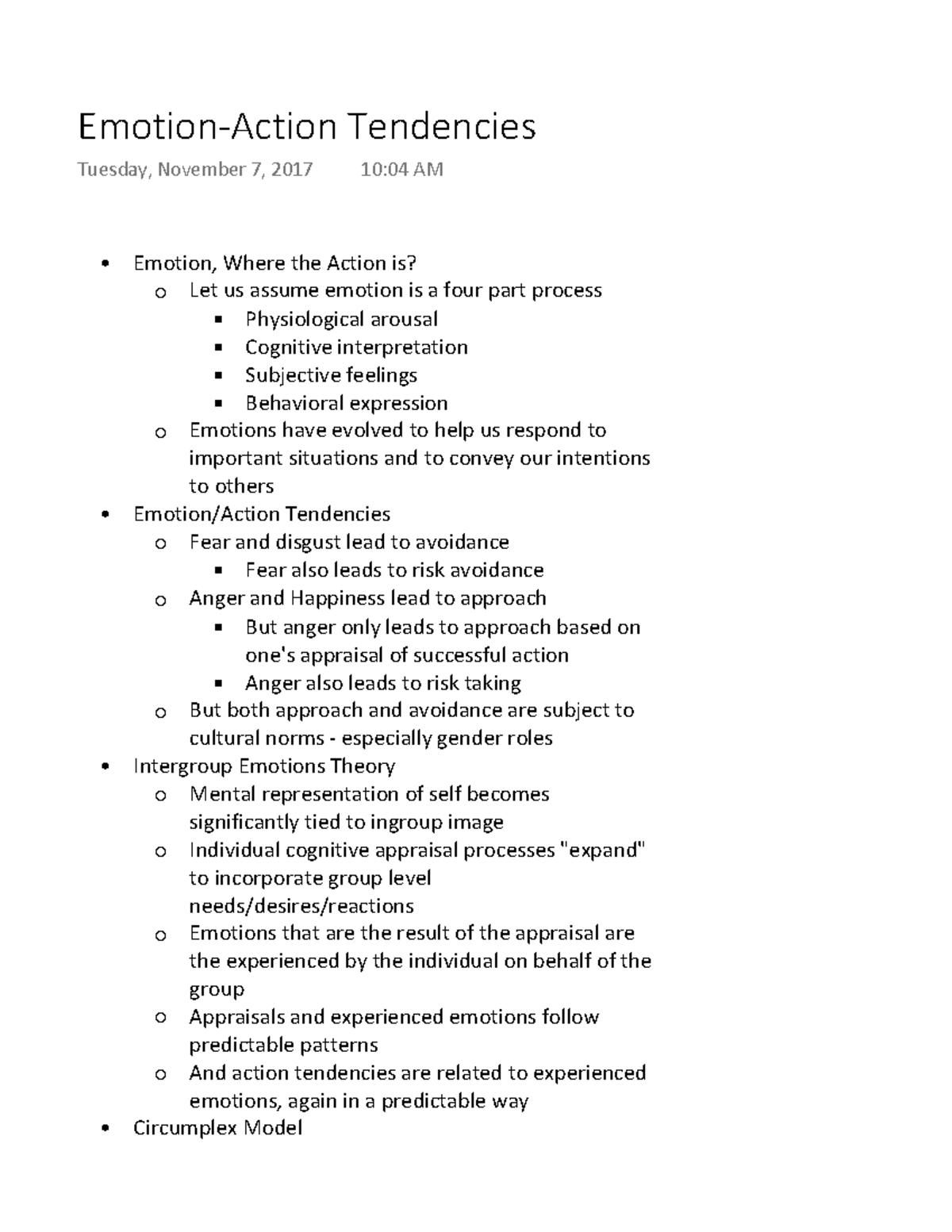Emotion-Action Tendencies - Emotion, Where the Action is? Let us assume ...