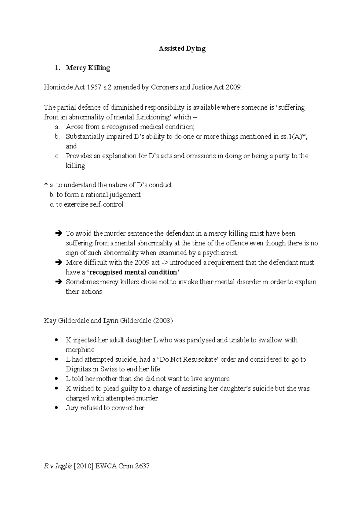 Assisted Dying - Assisted Dying Mercy Killing Homicide Act 1957 s ...