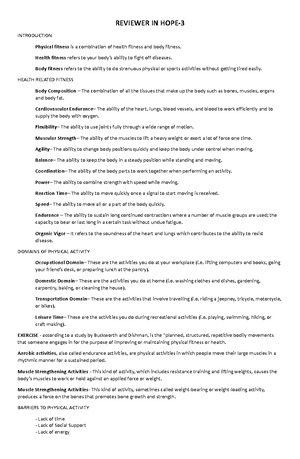 HOPE QUARTER 3 Module 5 & 6 - HOPE - GRADE 12 CHEERDANCE Quarter 1 Week ...