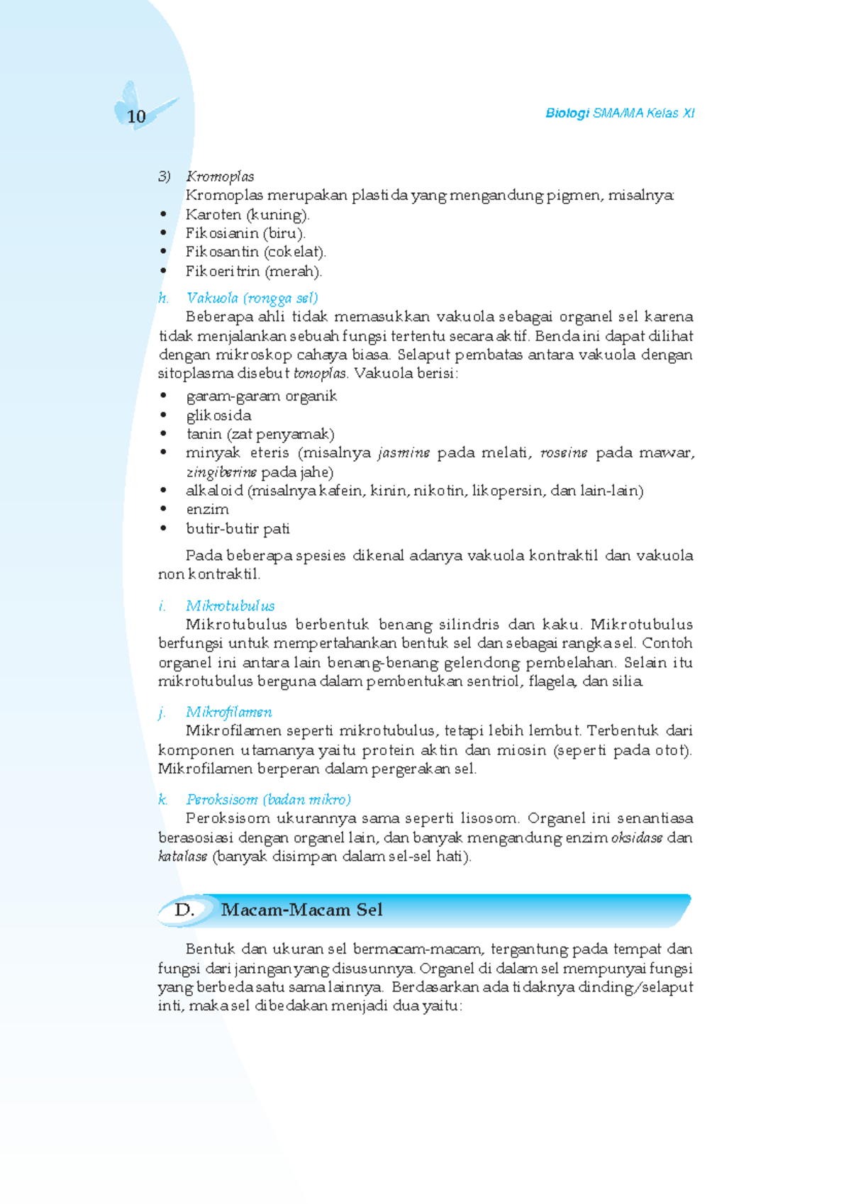 Unit terkecil kehidupan - 10 Biologi SMA/MA Kelas XI Kromoplas ...